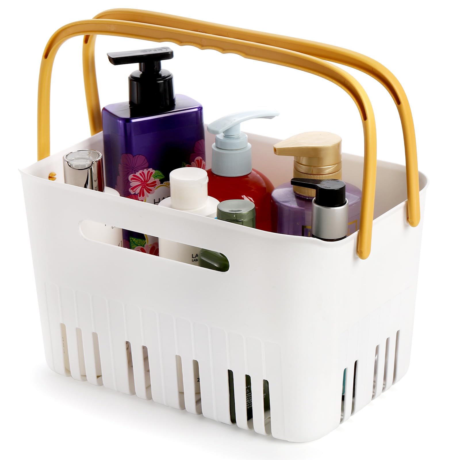 Kingrol 4 Pack Portable Shower Caddy Totes for College Dorm Bathroom Essentials, Plastic Storage Baskets with Handles for Kitchen Organization