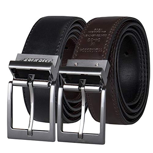 Dickies Men's Two-in-One Reversible Belt, Black/Brown Casual, Medium (34-36)