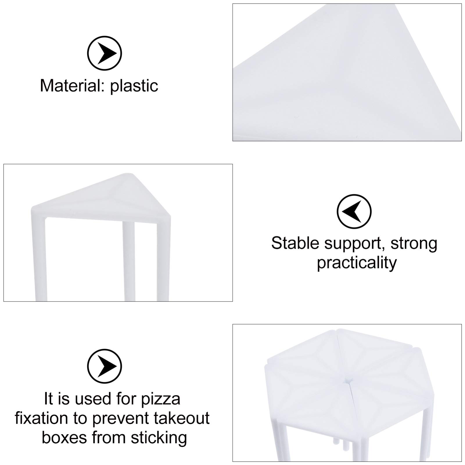 Hemoton Cake Tray 100pcs Plastic Pizza Tabletop Pizza Saver Pizza Box Table Triangle Brackets Pizza Holder White Serving Tray