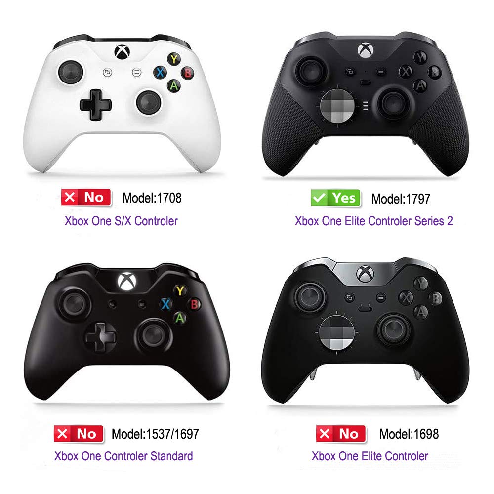 Elite Controller Series 2 Accessories Kit,Gaming Accessory Replacement,6 Swap Analog Sticks,4 Paddles,2 D-Pads,1 Adjustment Tool for Xbox One Elite Controller Series 2 Model 1797 (Silver)