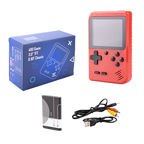 Portable Handheld Games Retro Mini Video Games,Handheld Game Console with 400 Classical FC Games 2.8" Color Screen,Birthday for Boys Girls and Adults (Red)