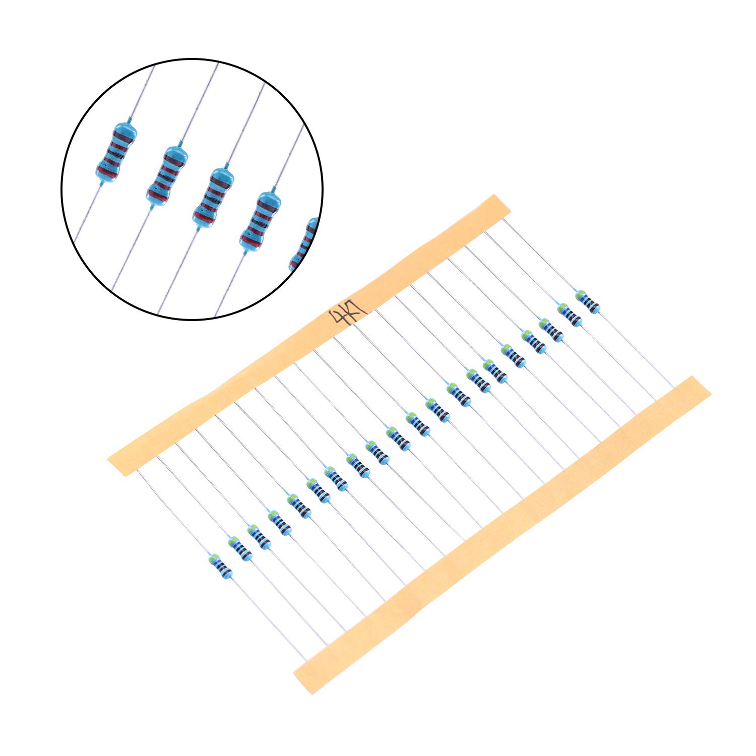 Dicrey Values Resistor Kit, 1400 Pcs 1 Ohm Resistor 1/4W Metal Film Resistors Assortment with Storage Box for DIY Projects