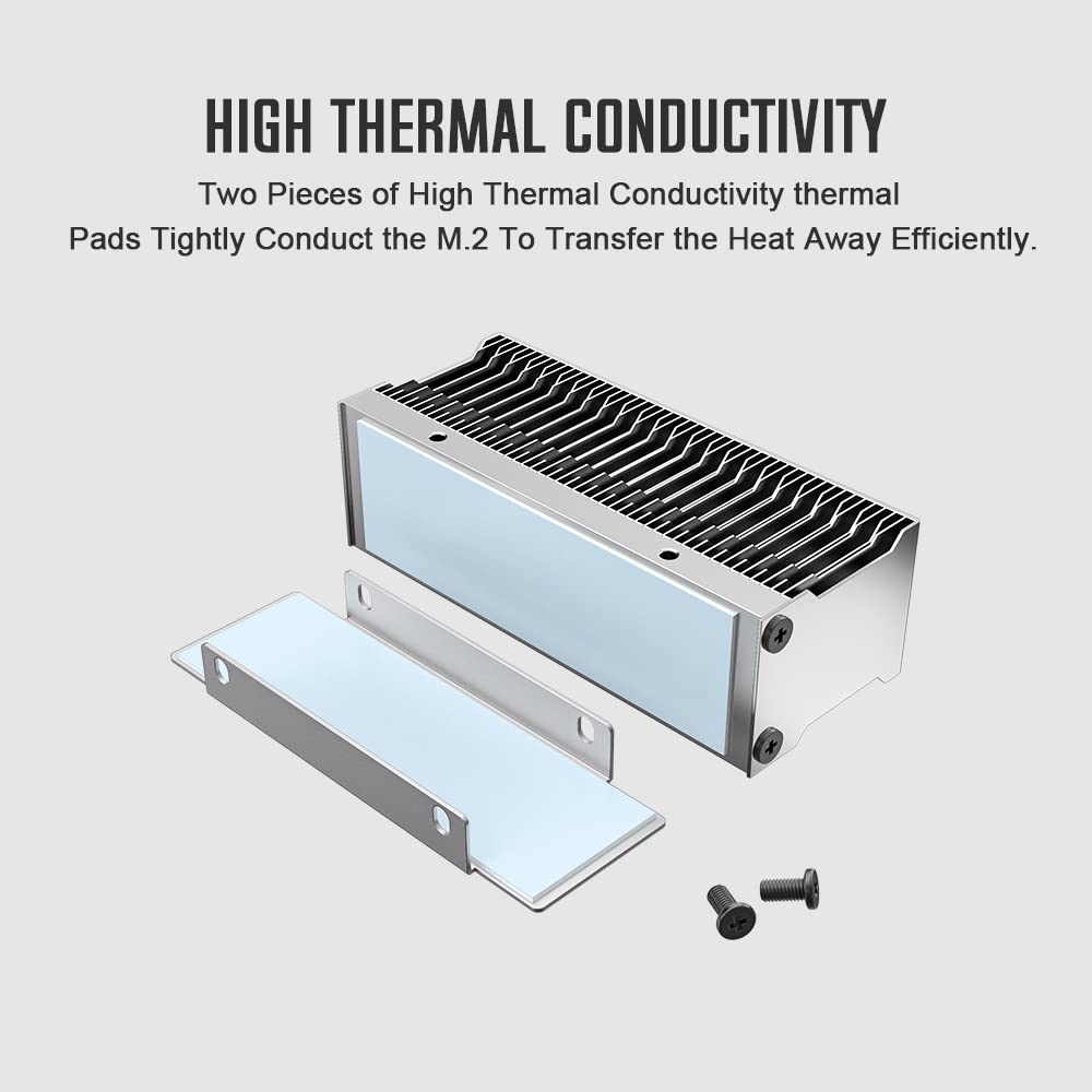 ID-COOLING M.2 2280 SSD Heatsink for M.2 SSD Hard Disk Aluminum Heat Sink for PC M.2 SSD Thermal Silicone Pad Included, Only for Single Sided 2280 Modules