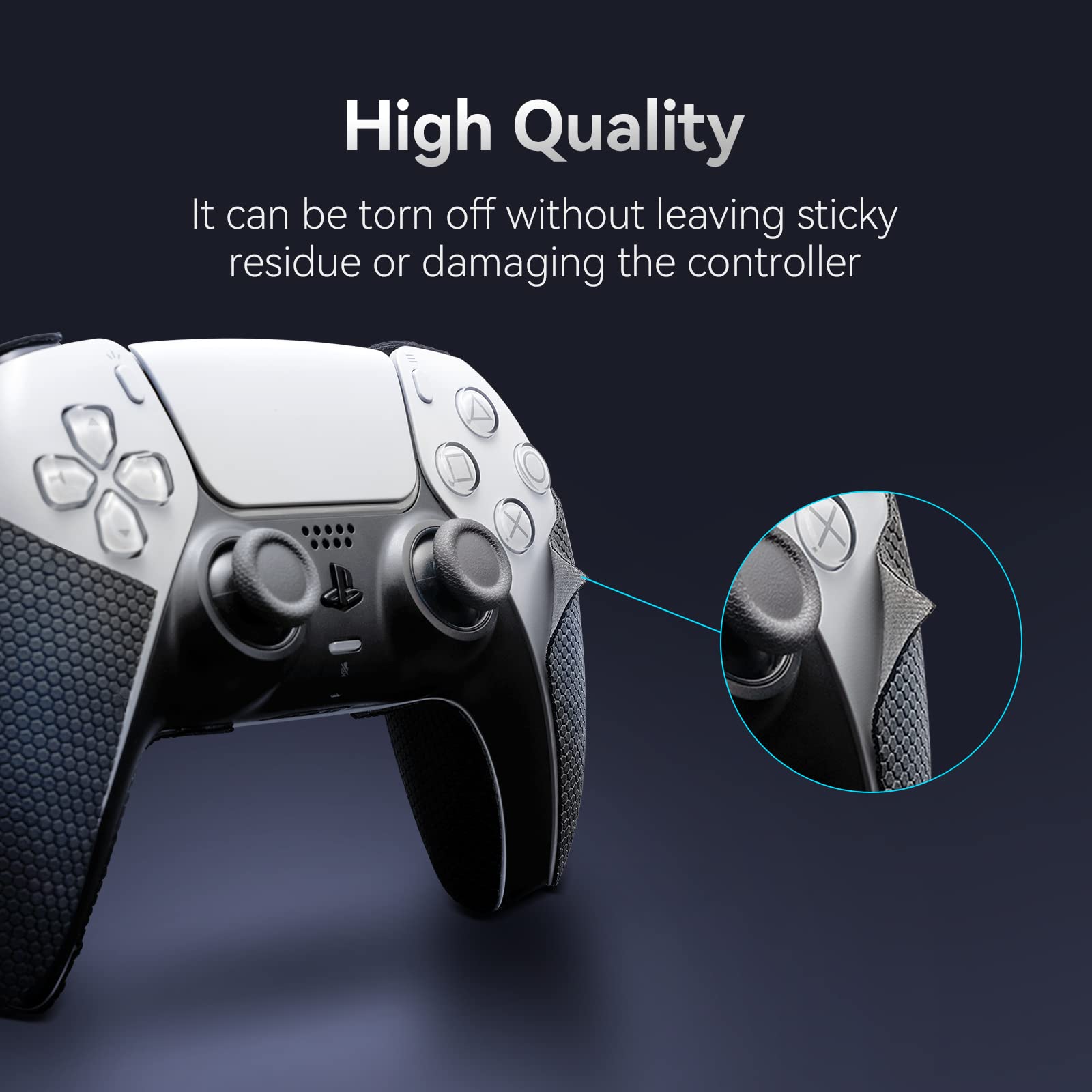 GeekShare Anti-Skid Skin Stickers Controller Grip Cover for PlayStation 5-Sweat-Absorbent Textured Controller Sticker Cover for PS5 Accessories (10PCS)
