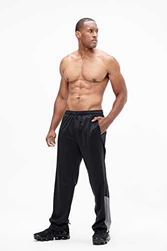 DEVOPS Men's Active Performance Workout Athletic Training Sweatpants Gymwear (X-Large, Black [2 Pack])