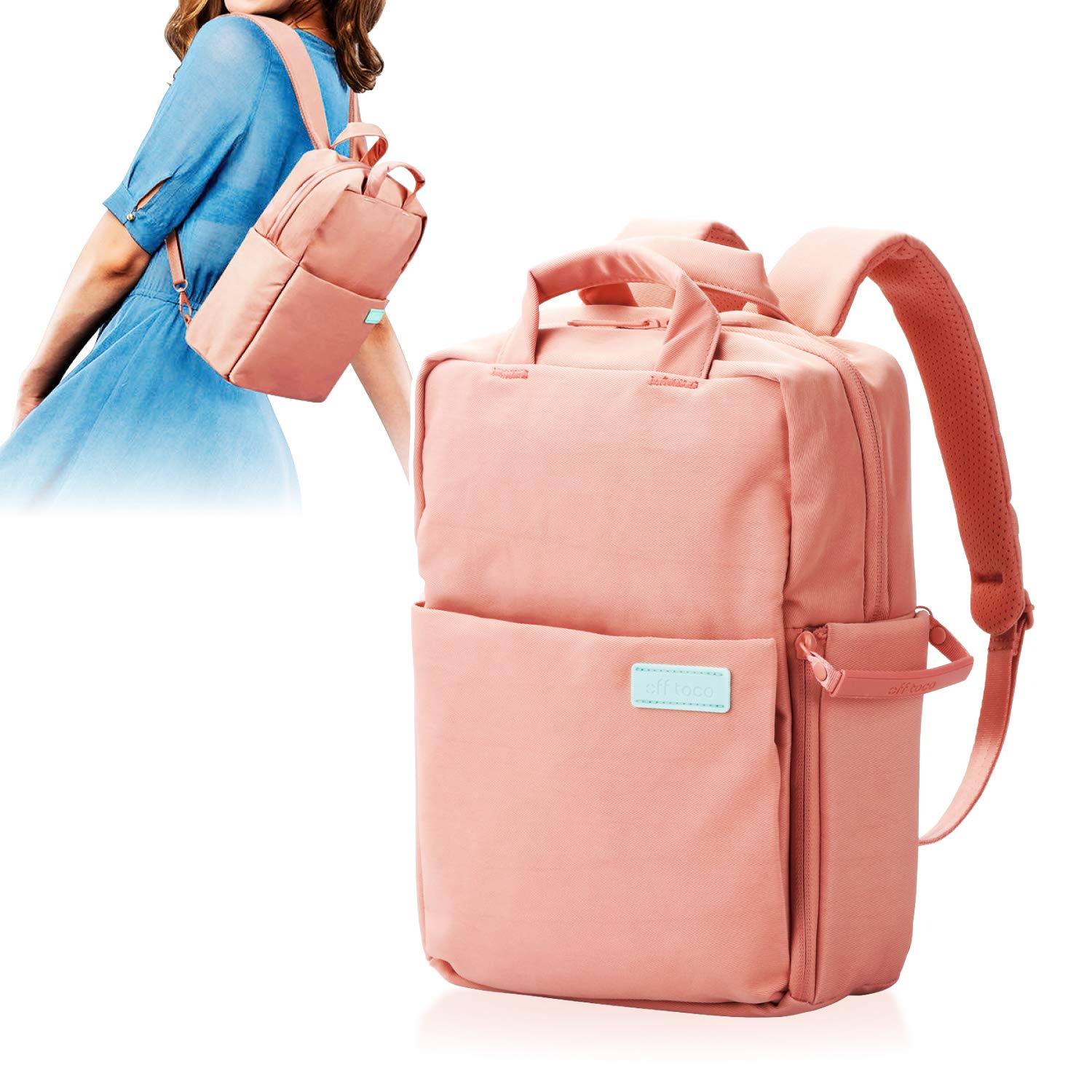 ELECOM Offtoco 2WAY Laptop Sleeve Backpack, Handbag, Limited Color Model, Multiple Inner Pockets, Water Repellent Finish, Support Up to 9.7 inch Tablet/Pink/BM-OF05PN