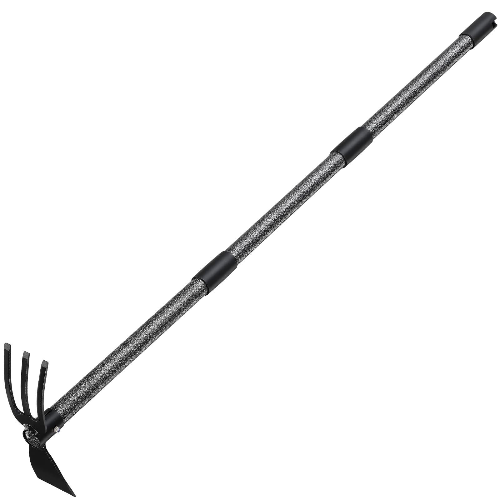 Hoe Garden Tool, Hoe Cultivator 2 in 1 Weeding Tools - 45" Long Handle Stand Up Weeder Hand Tiller, Heavy Duty Weeding Rake for Flower Beds Yard Lawn Gardening Digging Planting