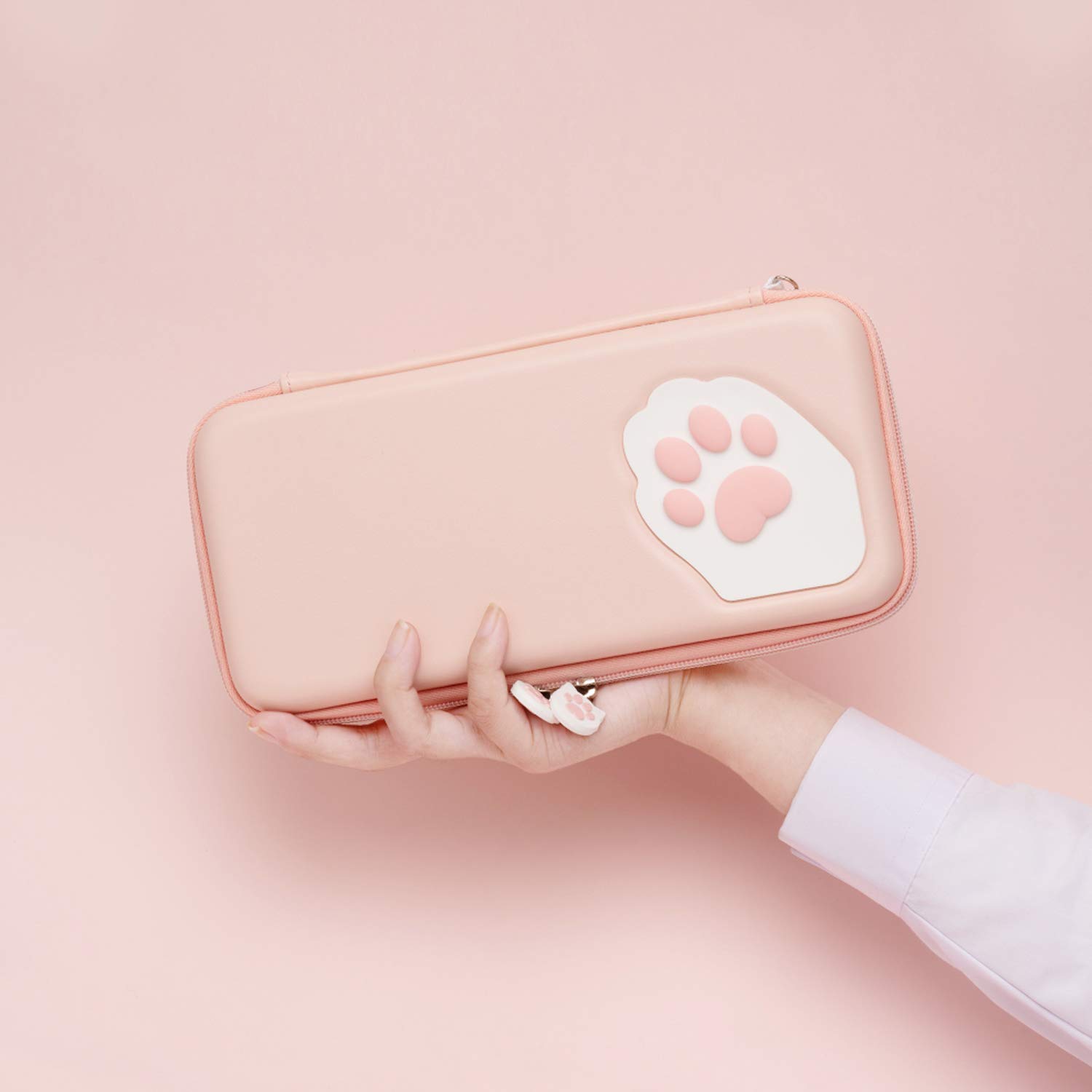 GeekShare Cat Paw Case for Nintendo Switch Lite - Slim Hard Carrying Case Portable for Switch Lite and Gaming Accessories - One Detachable Hand Strap (Pink) [Nintendo_Switch]