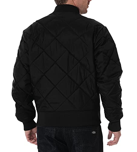 Dickies mens Diamond Quilted Nylon athletic shell jackets, Black, X-Large US