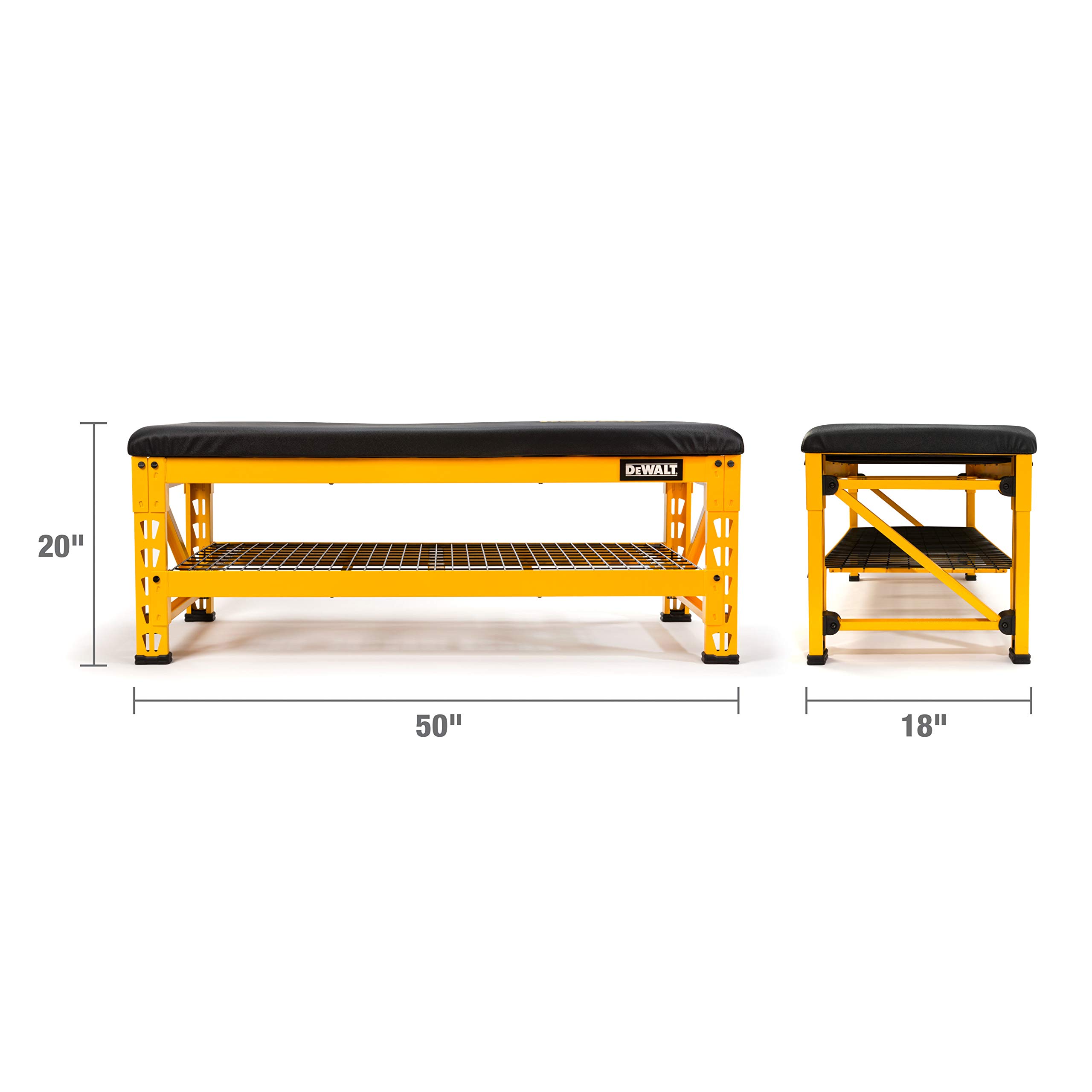 DEWALT Garage Bench with Wire Grid Storage Shelf