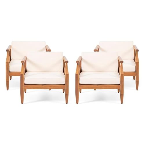 Noble House Aston Outdoor Club Chair (Set of 4) Teak