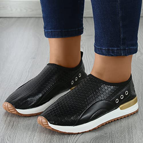 FASDNENDYS Fashion Autumn Women Flat Lightweight Comfortable Slip On Solid Color Pattern Casual Style Size 8 Womens Shoes Black