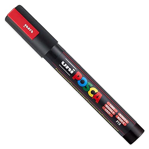 Posca PC-5M Coloured and Fluorescent Markers in Case (Pack of 4)