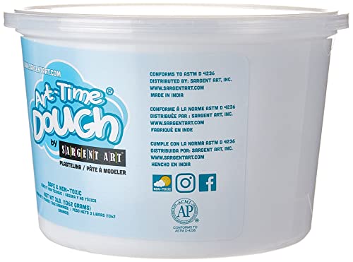 Sargent Art 3-Pound Art-Time Dough, White, Non-Toxic, Very Malleable, Adaptable, Easy Storage, Reusable.