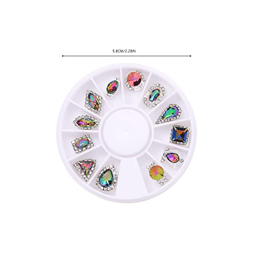 Disc 12 Grid Nail Pearl Jewelry Half Round Flat Bottom Round Mix Heteromorphic Jewelry Creative Diy Nail Accessories qVy103 (F, One Size)