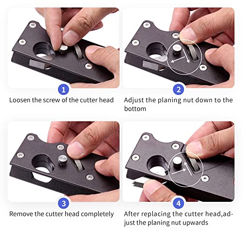 Tidorlou Chamfer Plane for Wood, DIY Hand Woodcraft Corners Edge Carpenter Woodworking Tools, Chamfer Planer for Quick Edge Trimming, Portable wood planer(gray)