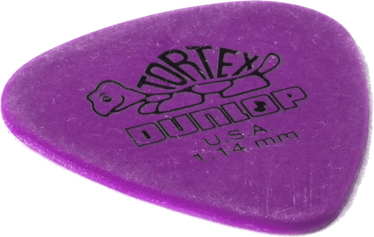 Dunlop Tortex Standard 1.14mm Purple Guitar Pick, 12 Pack