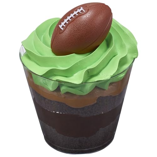 DECOPAC 3D Football Rings, Cupcake Decorations, Food Safe Cake Toppers – 24 Pack, Multicolor