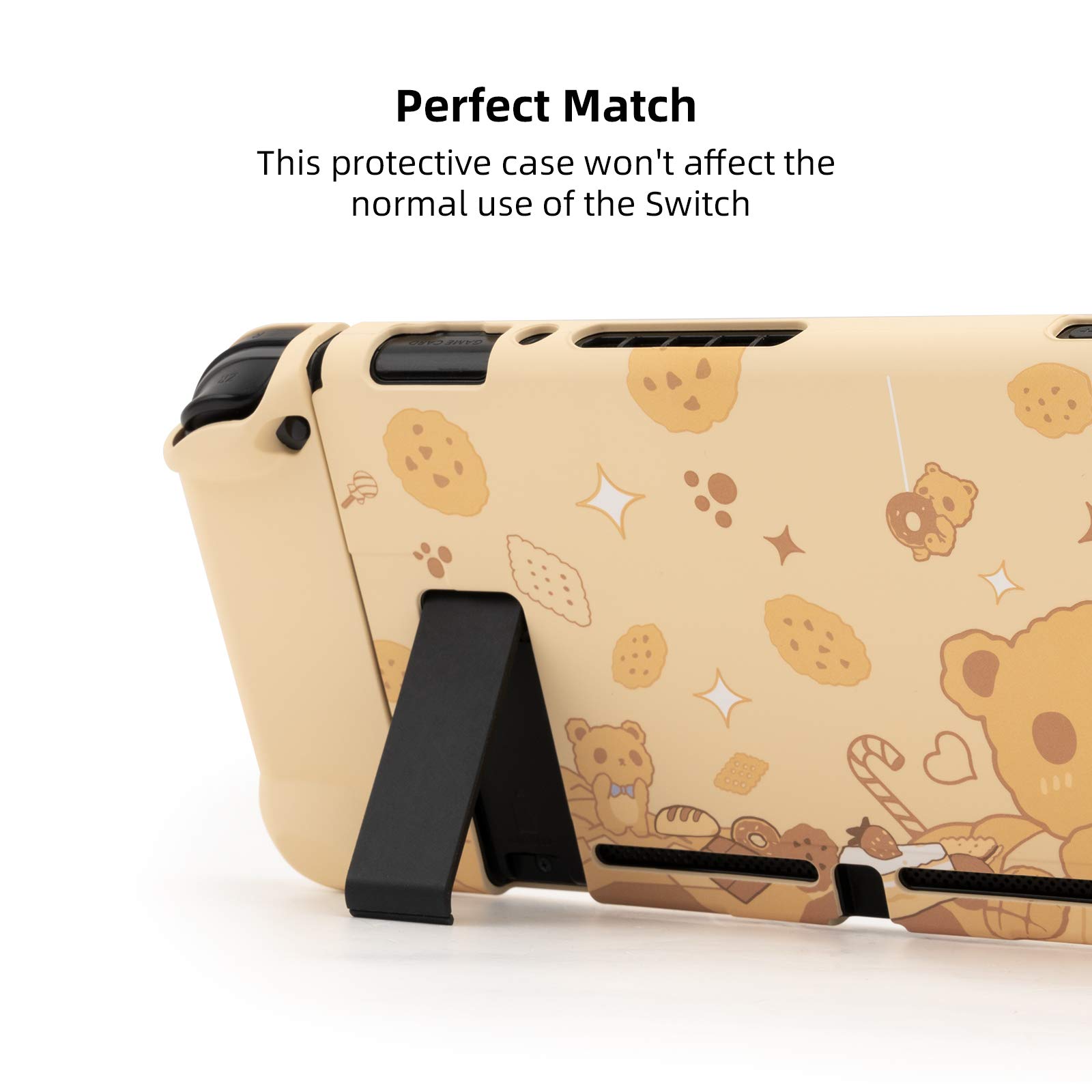 GeekShare Protective Case Slim Cover Case Compatible with Nintendo Switch and Joy-Con - Shock-Absorption and Anti-Scratch - Mousse Bear
