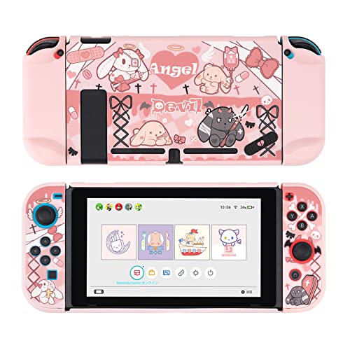 GeekShare Protective Case Slim Cover Case Compatible with Nintendo Switch and Joy-Con - Shock-Absorption and Anti-Scratch - Gothic Bunny