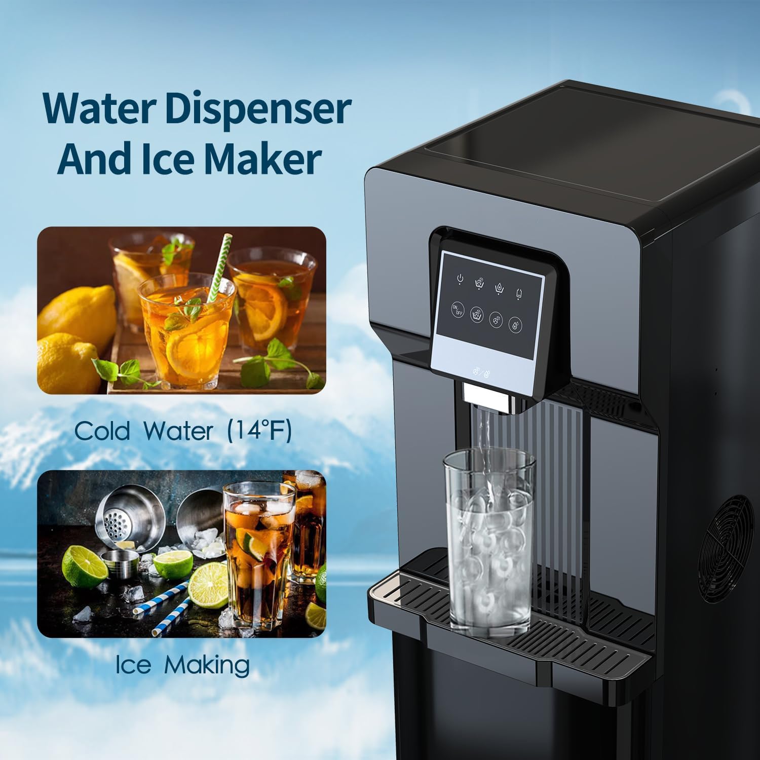 Soopyk Water and Ice Dispenser Bottom Load Self-Making Ice Machine and Water Cooling