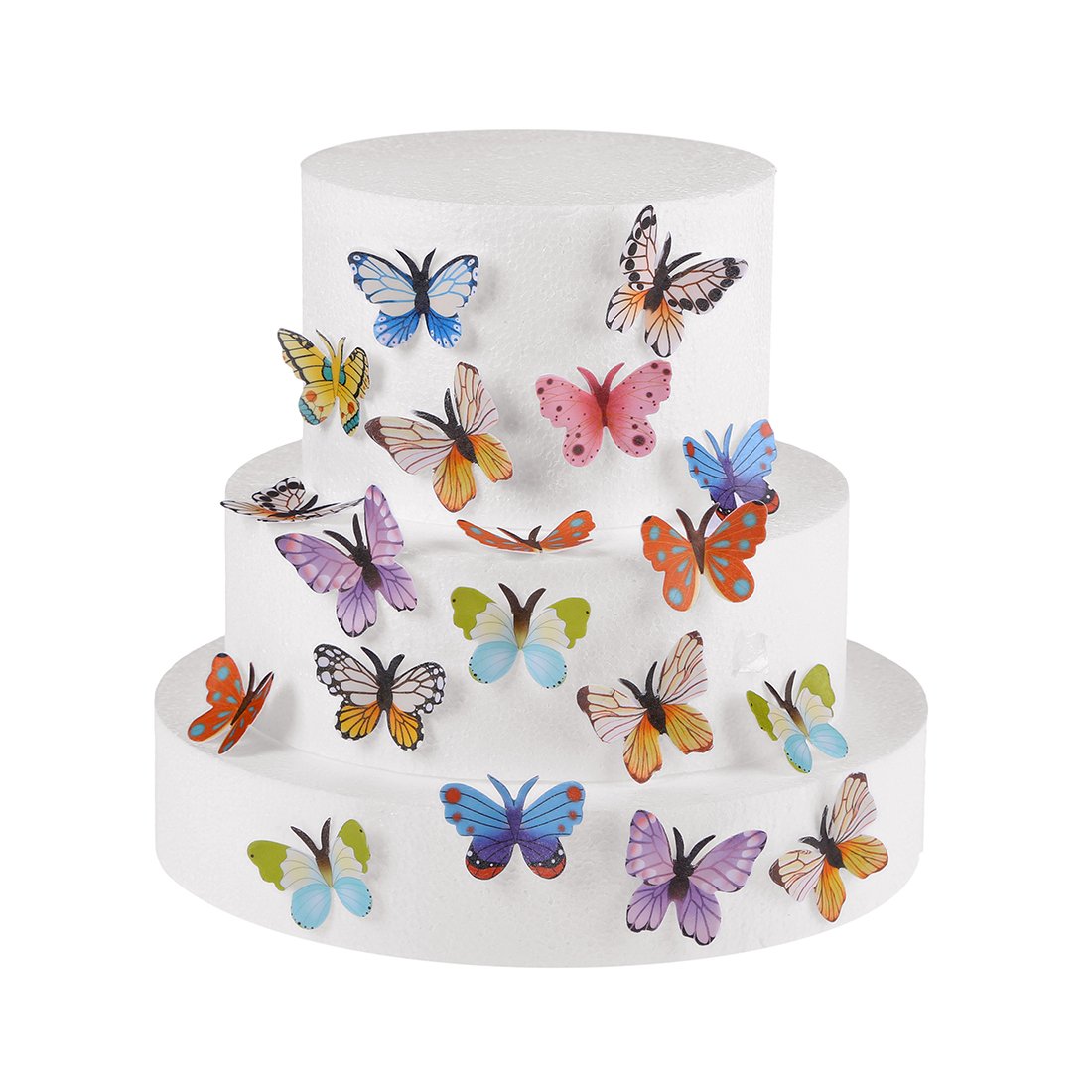 GEORLD 48Pcs Edible Cupcake Toppers Cake Flower Decoration Birthday Party Mixed Size & Colour