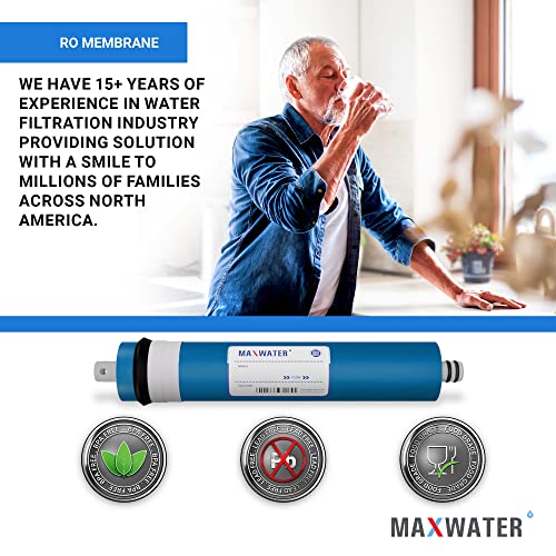 Max Water β 5 PACK 100 GPD Membrane Reverse Osmosis Membrane β RO Membrane 100 GPD Water Filter Replacement Fits Under Sink Reverse Osmosis Drinking Water Purifier System