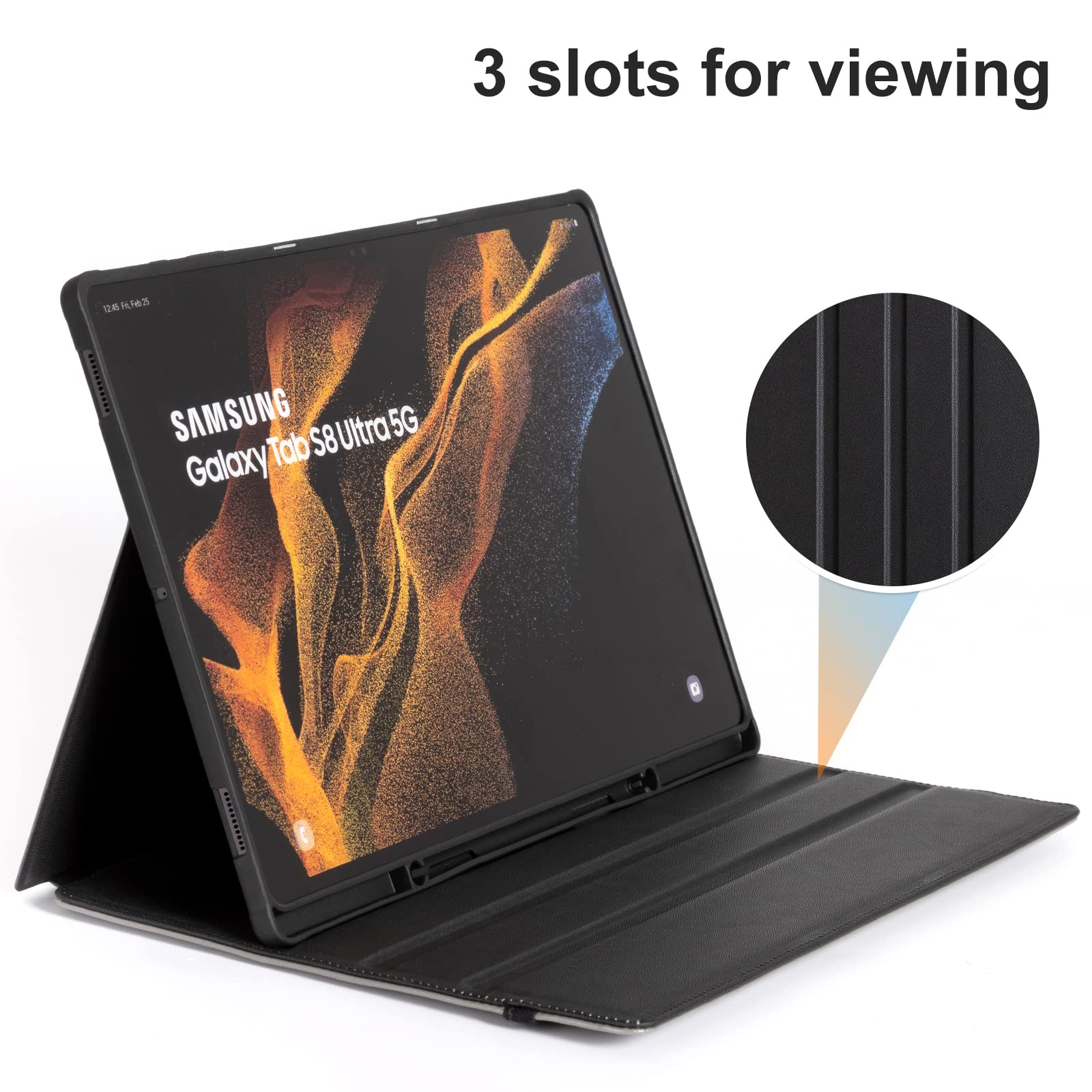 iDLEHANDS Case for Samsung Galaxy Tab S8 Ultra Case 2022 with S Pen Holder, Multi-Viewing Angles, All New PU Leather Smart Cover with Auto Sleep Wake for Galaxy Tab S8 Ultra Tablet