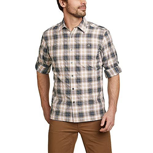 Eddie Bauer Men's Rainier 2.0 Long-Sleeve Shirt, Atlantic, Large, Hiking Shirt