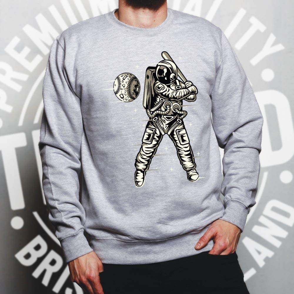 Geeky Sports Jumper Astronaut Space Baseball Art White X-Small