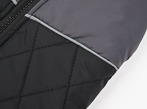 Tineer Dog Winter Jacket Vest for Small Medium Large Dogs, Fleece Lining Warm Coat Waterproof Pet Dog Clothes for Cold Weather (XS, Black)