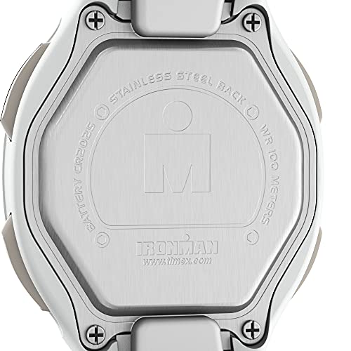 TIMEX Women's IRONMAN Transit 33mm Resin Strap Watch – White/Chrome tone- White resin strap