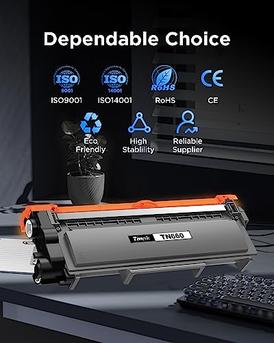 Timink TN660 Compatible Toner Cartridge Replacement for Brother TN660 TN-660 TN 660 TN630, Compatible with HL-L2300D HL-L2380DW HL-L2320D DCP-L2540DW MFC-L2700DW MFC-L2685DW Printer (2 Black Toner)