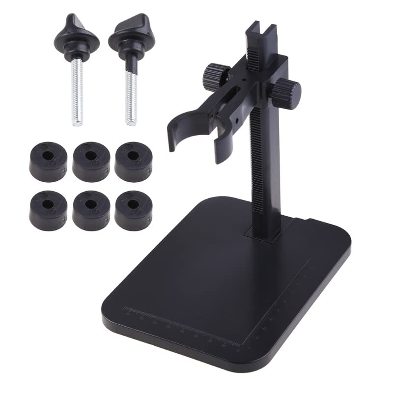LXXSH Aluminum Alloy Microscope Stand Portable Up and Down Adjustable Digital Electronic Microscope Holder Stand (Color : A, Size : 15x15x12cm)
