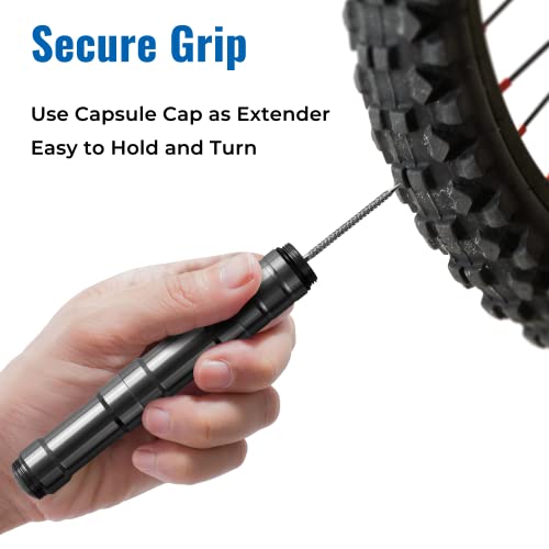 Tirellix Bike Tire Plug Kit β (Black) Tubeless Tire Repair Kit, Fix Flat or Puncture in Bicycle, MTB Motorcycle Tire, Portable Bike Tool Kit Includes Reamer, Insertion Fork, 5 pcs 1.5mm Tire Plugs