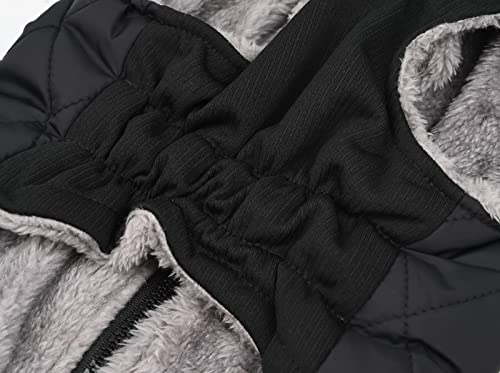 Tineer Dog Winter Jacket Vest for Small Medium Large Dogs, Fleece Lining Warm Coat Waterproof Pet Dog Clothes for Cold Weather (XS, Black)