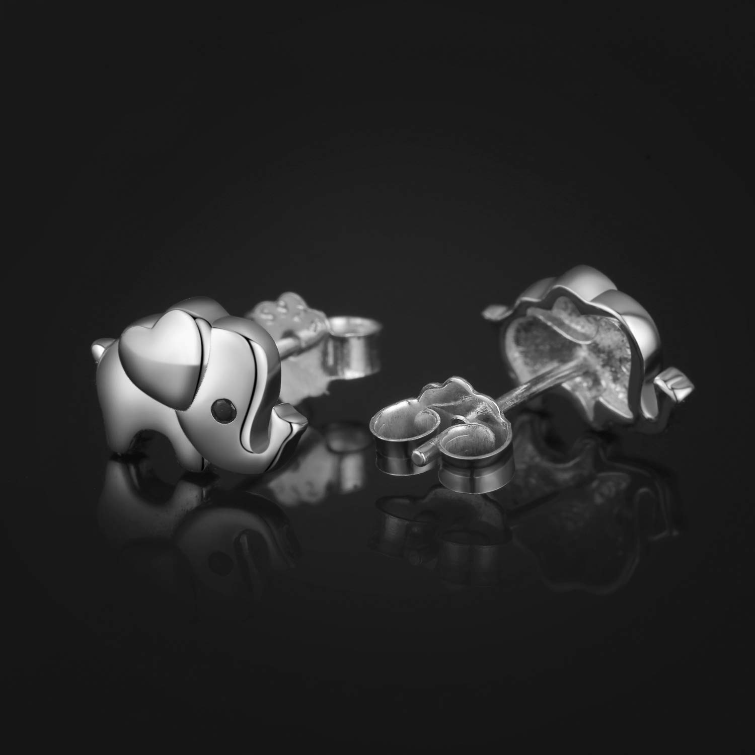 Elephant Stud Earrings Hypoallergenic Sterling Silver Earrings Women No Nickel for Sensitive Ears Christmas Gifts Stocking Stuffers(1 silver)