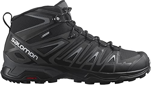 Salomon Men's X Ultra Pioneer Climasalomon Waterproof Climbing Shoe, Black/Magnet/Monument, 12