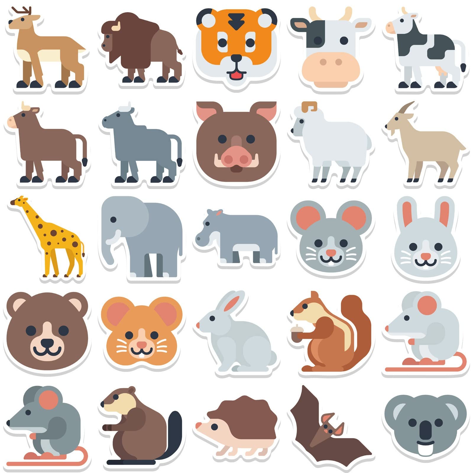 Gel Stickers for Kids Cartoon Doodle Stickers Decorate Luggage Motorcycle Notebook Waterproof Stickers Animal Sticker Sheets