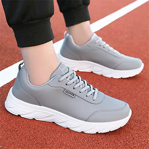 FASDNENDYS Mens Shoes Large Size Casual Leather Laace Up Solid Color Casual Fashion Sneaker Rack for Men Bedroom Size 13 Grey