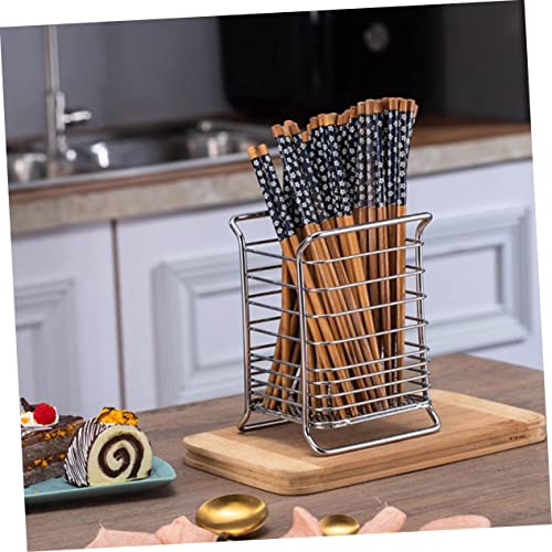 GARVALON 1pc Tableware Storage Cage Flatware Holder Kitchen Utensil Container Holder Cutlery Drainer Stainless Steel Cookware Kitchen Supply Metal and Fork Carbon Steel
