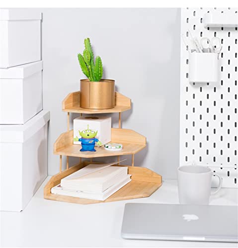TJLSS Multi-Layers Desk Organizer Eco Natural Sundries Storage Box Kitchen Storage Holder Corner Storage Rack