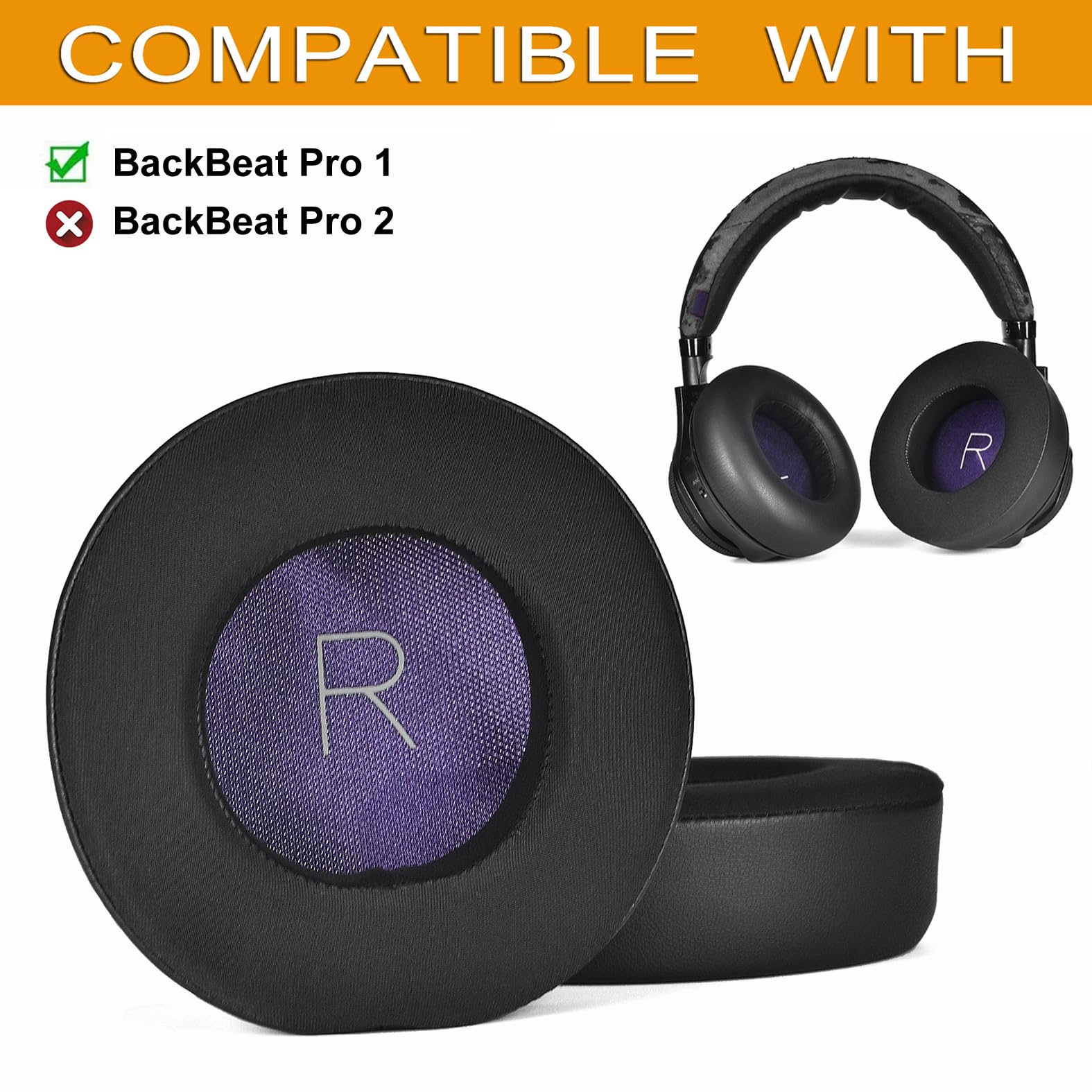 defean BackBeat Pro Cooling Gel Ear Pads Replacement Cover Cushions Compatible with Plantronics BackBeat Pro Wireless Noise Canceling Headphones