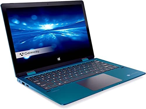 Gateway Newest Touchscreen 11.6 HD 2-in-1 Convertible Laptop in Blue Intel N4020 4GB RAM 64GB SSD Mini-HDMI Webcam Hugo Tech Mart Pen Windows 11 S (Renewed)