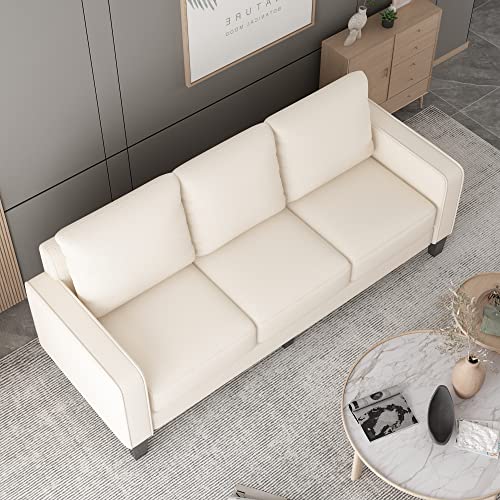 Tmosi Modern Upholstered Sofa Couch,3-Seat Couch with Removable Backrest Pillows for Small Spaces,2 Seater Sofa for Bedroom, Apartment,Living Room,Office (Polyester)