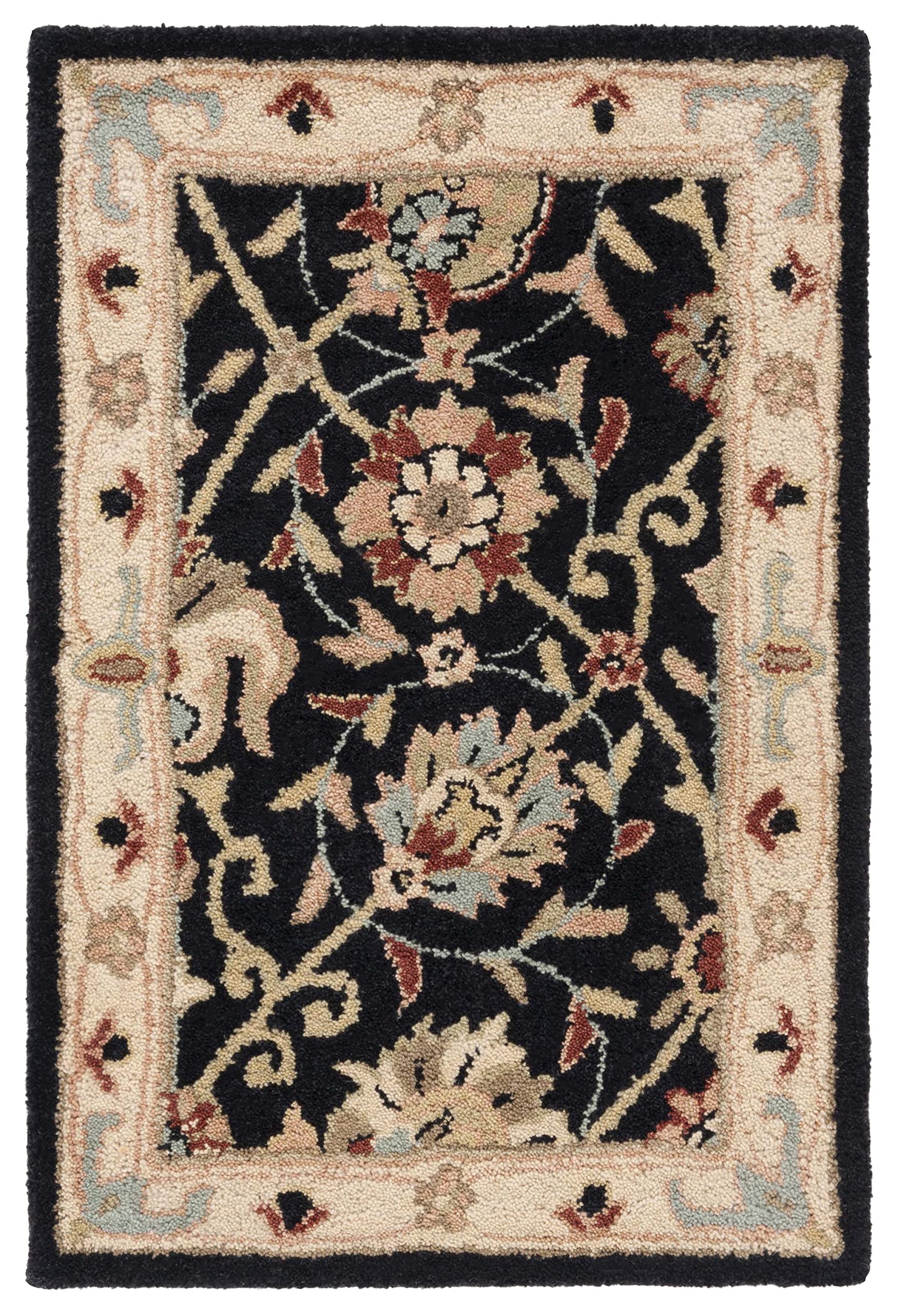 SAFAVIEH Antiquity Collection Accent Rug - 2' x 3', Black, Handmade Traditional Oriental Wool, Ideal for High Traffic Areas in Entryway, Living Room, Bedroom (AT21B)