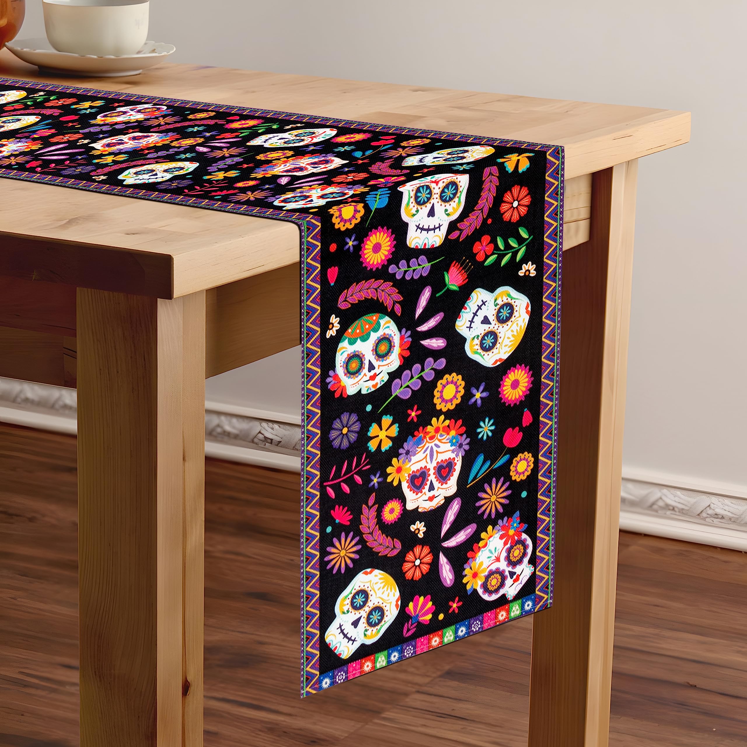 Dia De Los Muertos/Day of The Dead Decorations for Alter Table Runner Mexican Ofrenda Party Decor