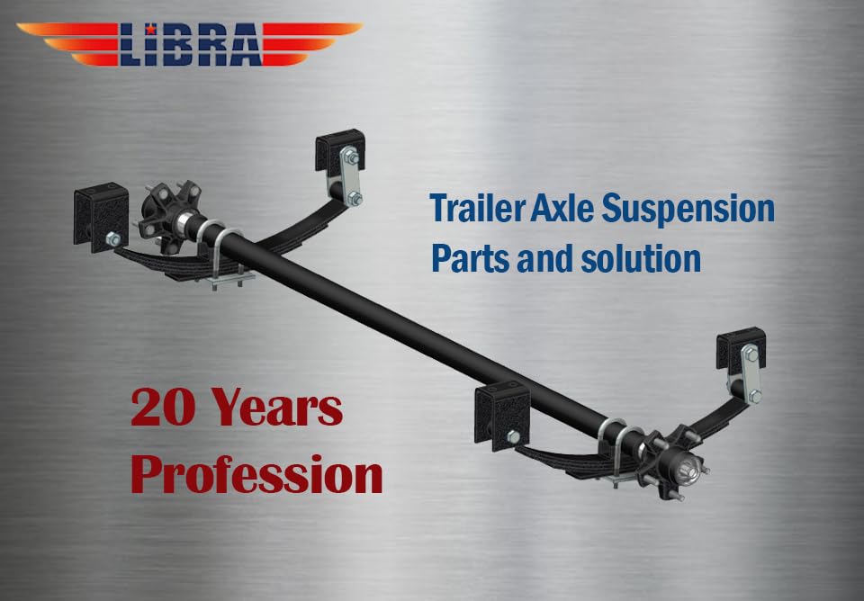 LIBRA Trailer Leaf Spring 4 Leaf Double Eye 1750lbs Cap for 3500lbs Axle -Set 2