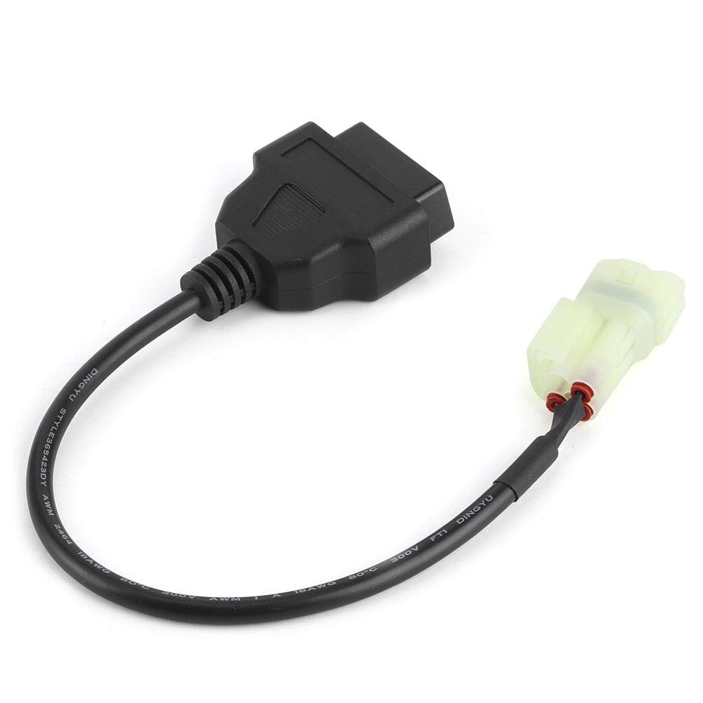 Duokon 4 Pin OBD2 Adapter, Small Size OBD2 Convertor Motorcycle Fault Detection Parts Fit for Motorbikes or Similar