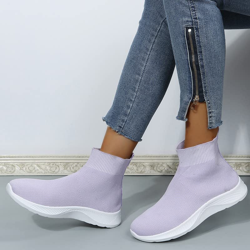FASDNENDYS Walking Shoes for Women Arch Support Slip On Breathable Comfortable Durable Walking Shoes Women Purple